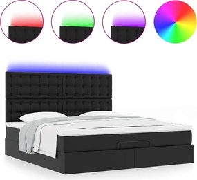 Osmanský rám postele s matrací černá 180x200cm umělá kůže 3313865