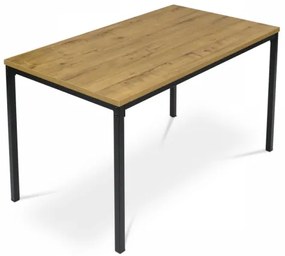 Stůl jídelní, 120x70 MDF deska, dýha divoký dub, kovové nohy, černý lak AT-631 OAK AT-631 OAK