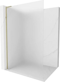 Mexen Kioto L, sprchová zástěna Walk-In 120 x 200 cm, 8mm sklo námraza, zlatý lesklý profil, 800-120-103-50-30