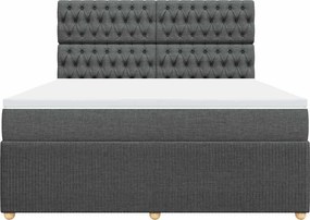 Box spring postel s matrací tmavě šedá 180x200 cm textil 3294443