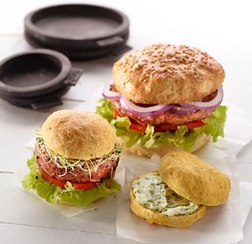 Sada silikonových forem na burgerové housky Lékué Burger Bread Mould
