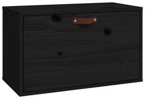 Petromila Nástěnná skříňka černá 60x30x35 cm masivní borové dřevo
