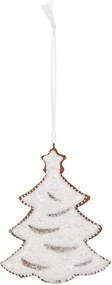 Závěsná dekorace zasněžený perníkový stromeček Frosted Ginger - 9*1*10 cm