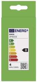 Emos lighting LED žárovka Filament A60 / E27 / 3,4 W (40 W) / 470 lm / neutrální bílá 1525733497