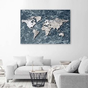 Gario Obraz na plátně Mapa světa na mramoru Rozměry: 60 x 40 cm