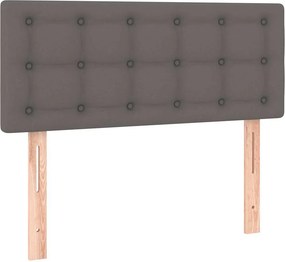 Box spring postel s matrací šedá 90x190 cm umělá kůže 3130755