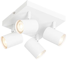 Moderní stropní svítidlo bílé 4-světelné nastavitelné čtvercové - Jeana