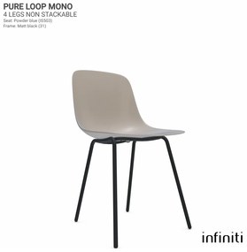 Židle Pure Loop Mono - nestohovatelná Barva kovové konstrukce: Matt black 31, Barva sedáku a opěradla z recyklovaného plastu: Sand IS514