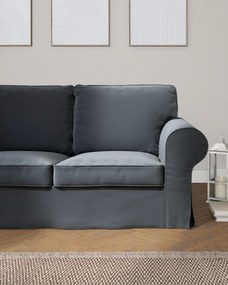 Potah na pohovku IKEA  Ektorp 2-místná, nerozkládací barva šedá látka sametová