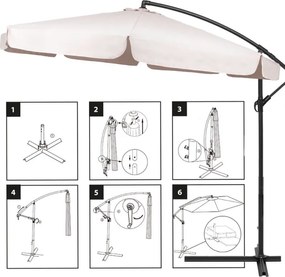 Zahradní slunečník 290 cm, krémový SPRINGOS MALTA GU0045
