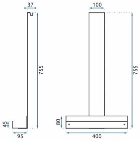 Rea Tori, koupelnová závěsná polička 40x9,5x75,5 cm, zlatá matná, REA-85001