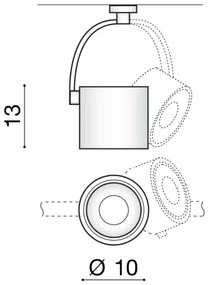 LED bodové světlo Costa Arm černé
