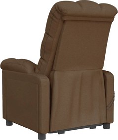 Elektrické masážní křeslo hnědé textil 3073762