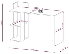 Psací stůl MARLO dub artisan/antracit