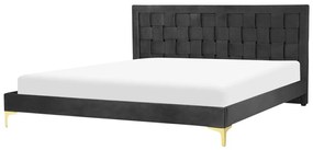 Sametová postel 180 x 200 cm černá LIMOUX Beliani