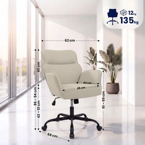 Kancelářská židle Amado umělá kůže – krémová
