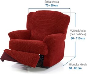 Super strečové potahy NIAGARA cihlová relaxační křeslo ( š.70 - 90 cm)