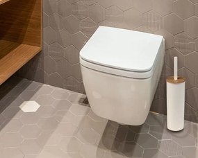 Erga Tango, WC kartáč na postavení 9x9x38 cm, bílá-hnědá, ERG-YKA-P.TANGO-WHT