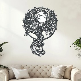 dřevo života 3 vrstvý dřevěný strom ROVNOVÁHY Zvolte rozměr (cm): 43x60, Zvolte barvu dekoru: Antracitová-Bílá