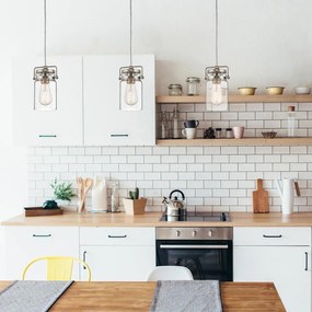 Závěsné svítidlo nad stůl Elstead Brinley 1x E27 kartáčovaný nikl