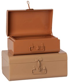 Maileg Plechový kufřík Storage Suitcase Set Powder/Rose 2 ks