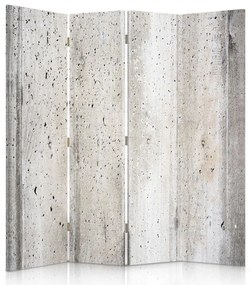 Ozdobný paraván Textura betonu - 145x170 cm, čtyřdílný, obustranný paraván 360°