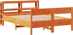 Postel bez matrace voskově hnědá 135 x 190 cm masivní borovice 3306203