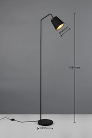 Černá stojací lampa s textilním stínidlem (výška 148 cm) Buddy – Reality