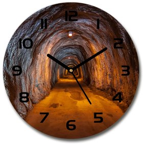 Wallmuralia Skleněné hodiny kulaté Podvodní tunel fi 30 cm