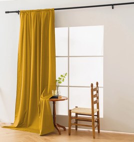 Hořčicový závěs OXFORD 140x250 cm Zavěšení: Řasící páska