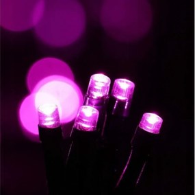Vánoční osvětlení venkovní/vnitřní - 200 LED - fialová, 8 režimů, 16m