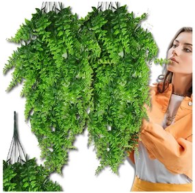 Camerazar Umělá kapradina sada dvou závěsných dekorací v zelené barvě 82 cm