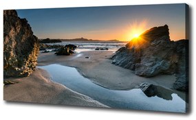 Wallmuralia Foto obraz na plátně Skály na pláži 100x50