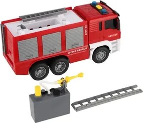 TEDDIES Auto hasičské 25 cm / Plast / Na setrvačník / Světlo a zvuk /