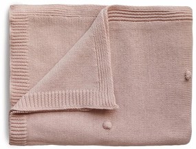 Mushie pletená dětská deka z organické bavlny Puntíkovaná Blush