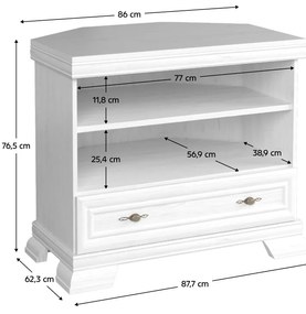 Kondela Rohový TV stolek KRTN, sosna andersen, KORA