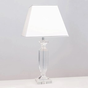 Stolní lampa Pokal s křišťálem chrom/bílá