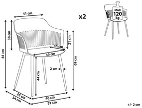 Set 2 ks. jídelních židlí BARCA (černá). 1023219