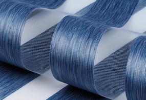 Dekodum Roleta den a noc v hnědé kazetě premium, barva látky Safír Šířka (cm): 143, Výška (cm): Balkonová (do 200 cm), Strana mechanismu: Levá