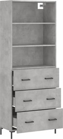 Skříň highboard betonově šedá 69,5x34x180 cm kompozitní dřevo 3189385