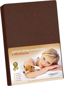 Bellatex prostěradlo jersey s elastanem tmavá hnědá rozměr 90x200 cm
