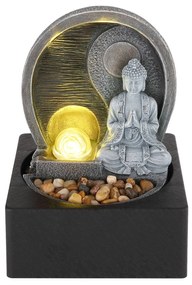 LED pokojová fontána Fontana, antracit/šedá, Budha