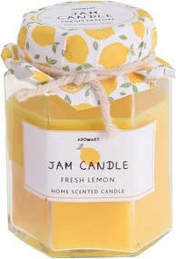 Svíčka ve džemové sklenici – citron 8 cm