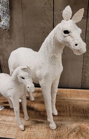 Béžová antik dekorace socha kůň M - 34*8*30 cm