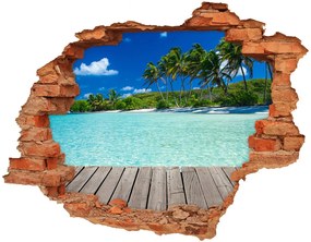 Wallmuralia Nálepka fototapeta 3D výhled Tropická pláž 90x70 cm
