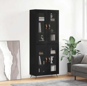 vidaXL Skříň highboard 69,5 x 34 x 180 cm kompozitní dřevo [3198255] Barva: Černá