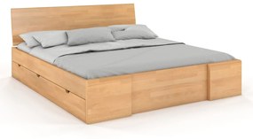 Buková postel s úložným prostorem - Hessler Drawers   , Buk přírodní, 120x200 cm
