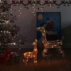 Vánoční dekorace akrylová sobí rodinka 160 LED diod barevná 329792