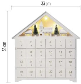 LED Adventní kalendář 8xLED/2xAA bílá