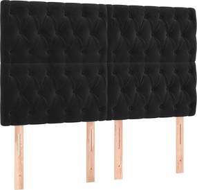 Box spring postel s matrací černá 140x200 cm samet 3129395